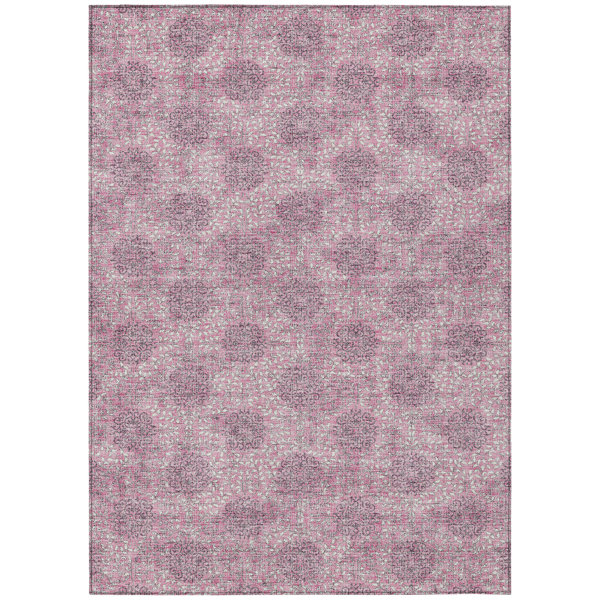 Bungalow Rose Machine Washable Indoor/Outdoor Xhevrie Pink Rug | Wayfair
